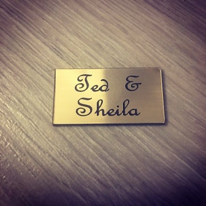 Small Engraved Plaque 20x60 Mm Brushed Brass Effect or Brushed ...