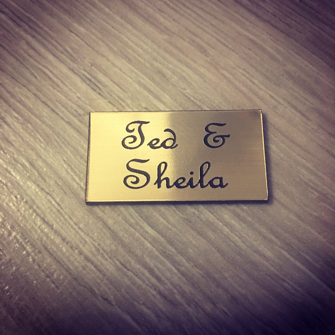 Small Engraved Plaque 20x60 Mm Brushed Brass Effect or Brushed ...