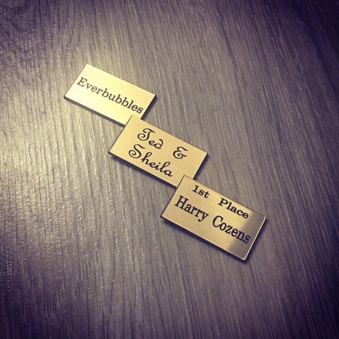 Small Engraved Plaque 50 X 25mm Brushed Brass Effect or Brushed ...