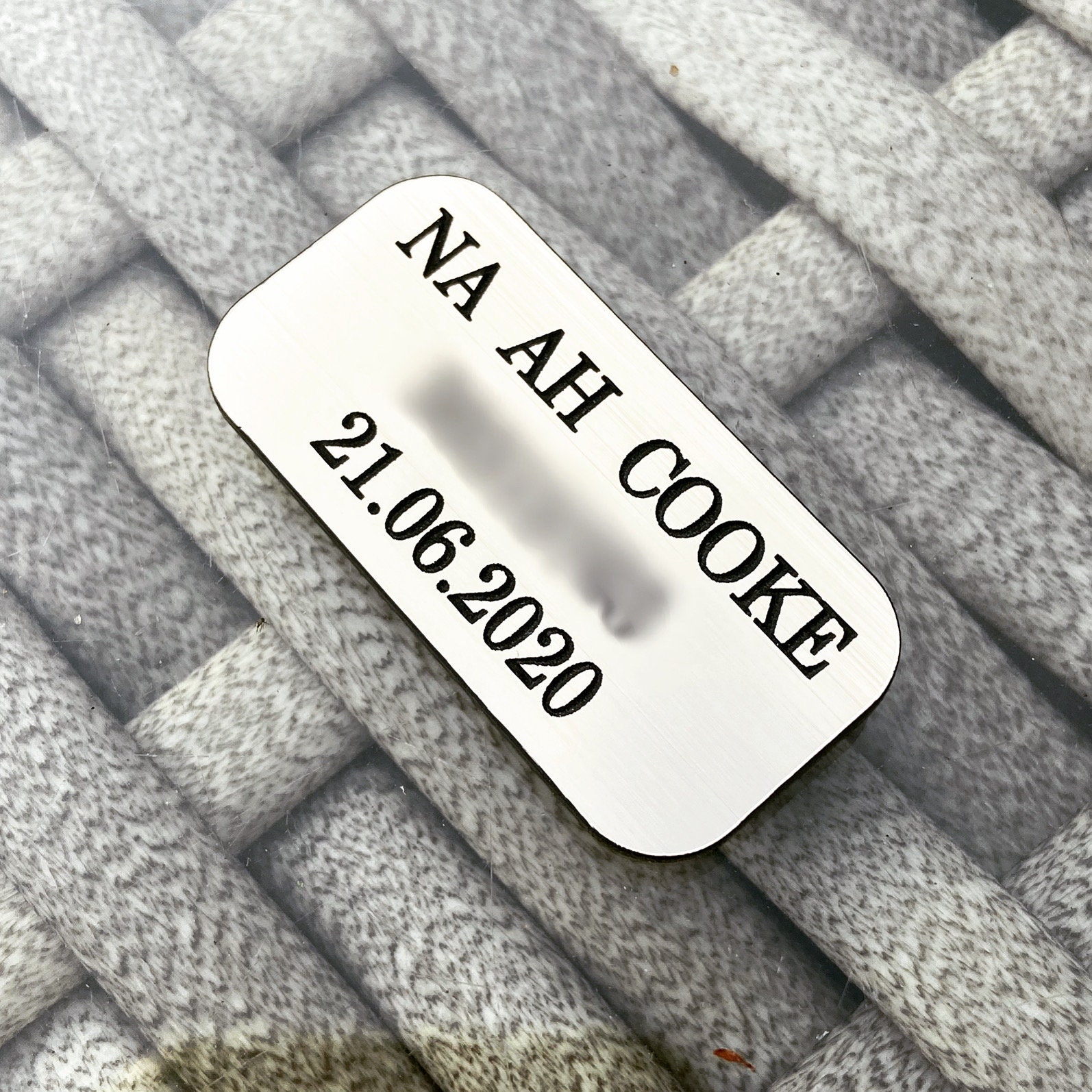 Small Engraved Plaque 50 X 25mm Brushed Brass Effect or Brushed ...