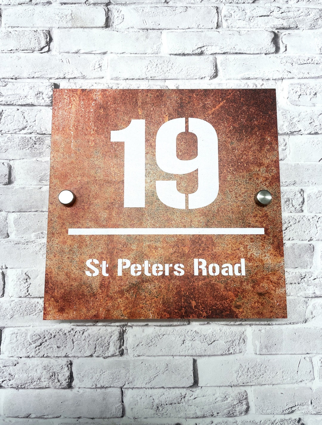 House Number, House Sign, Address Sign, Rust Effect House Number, Door ...