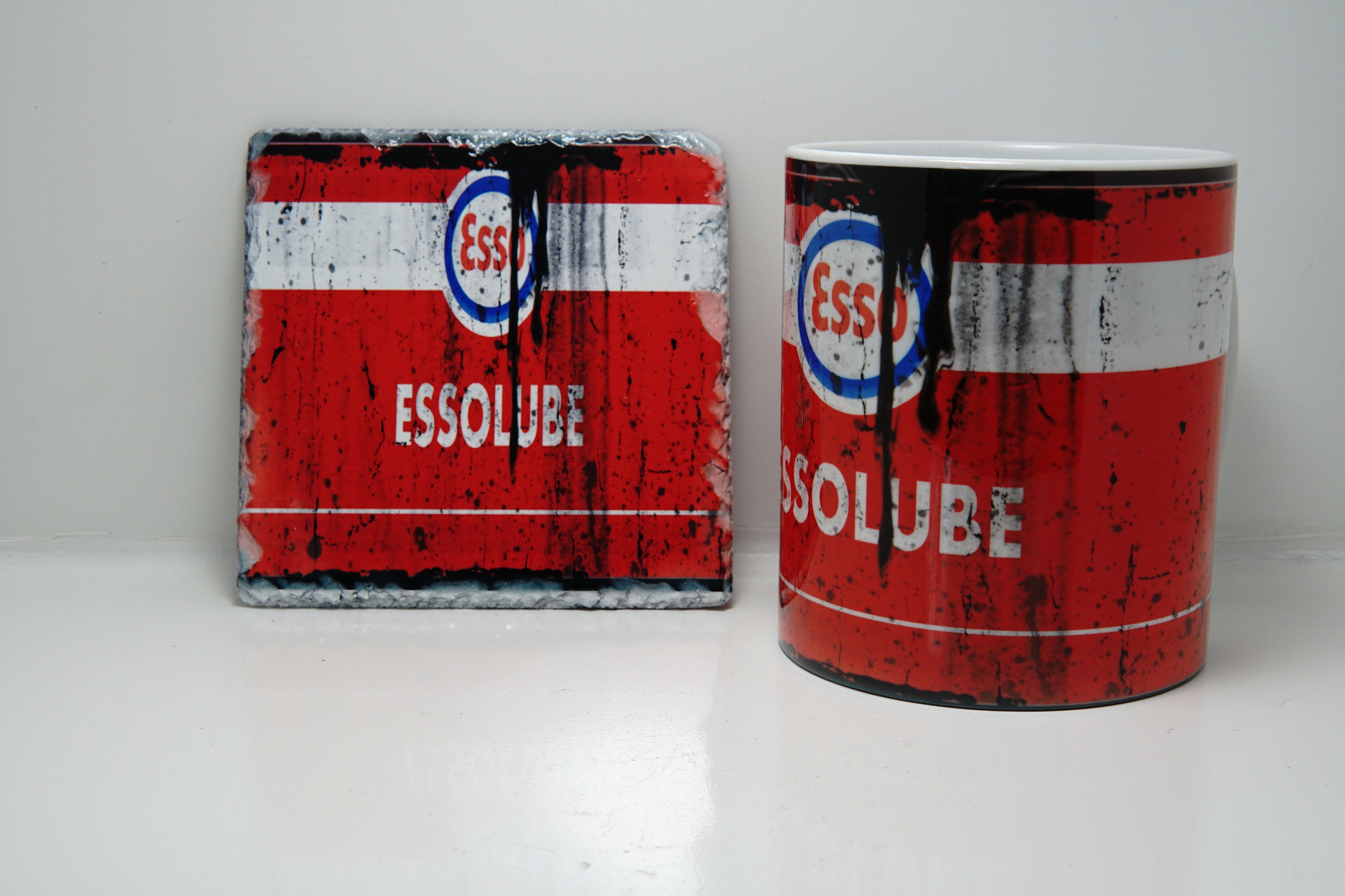 Retro Distressed Oil Can Effect Mug and Coaster Set Gift for - Etsy UK