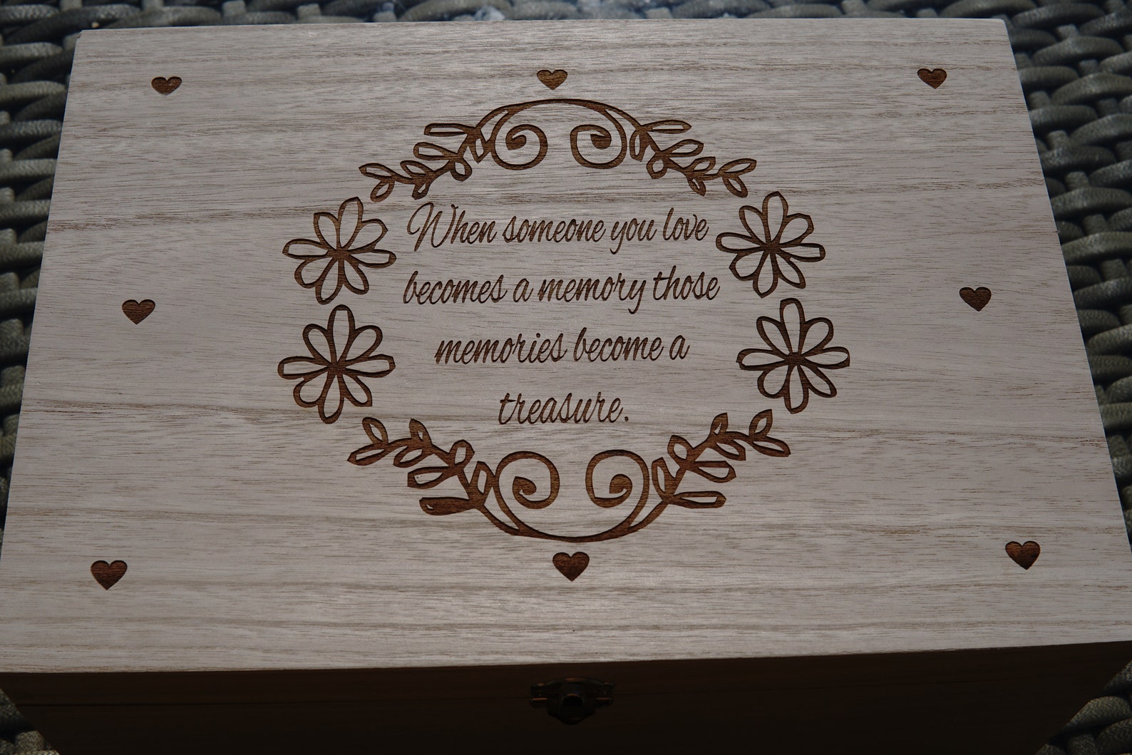 Personalised Large Wooden Memory Box. Hinged Box for - Etsy