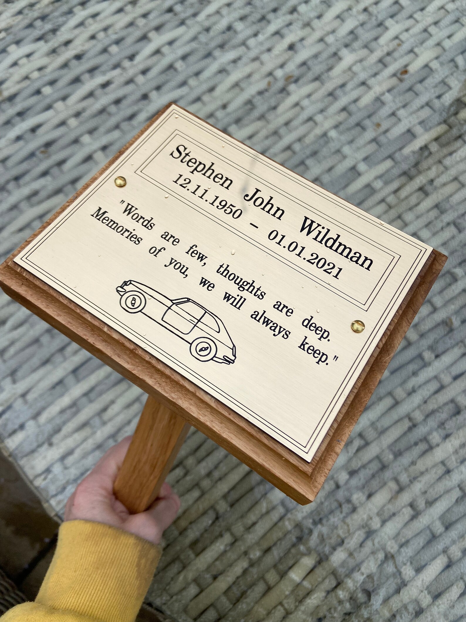 Oak Wooden Memorial Stake Plaque With Engraving Grave - Etsy