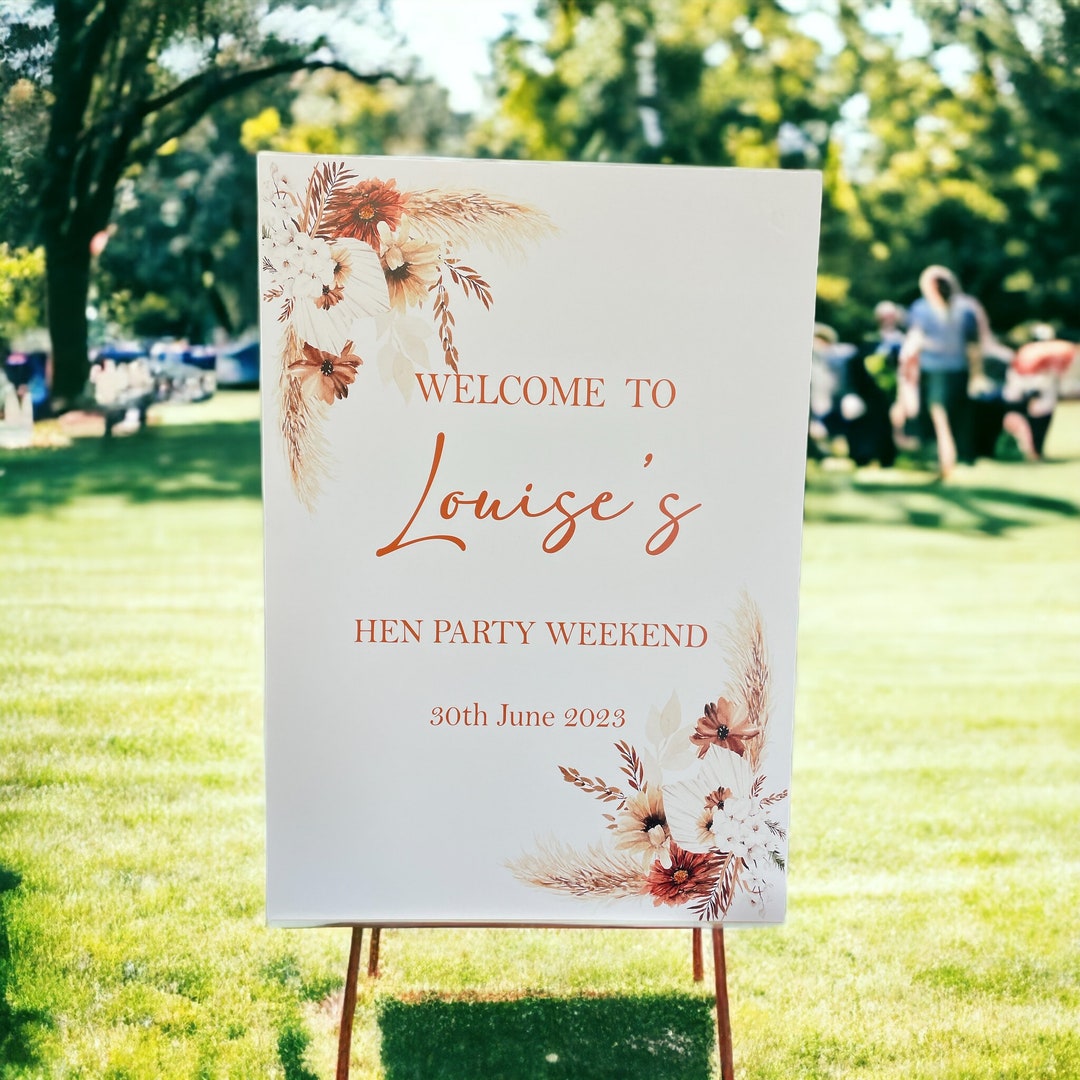 Hen Do Sign, Welcome Sign, Welcome to Wedding, Bridal Party Sign, Hen ...