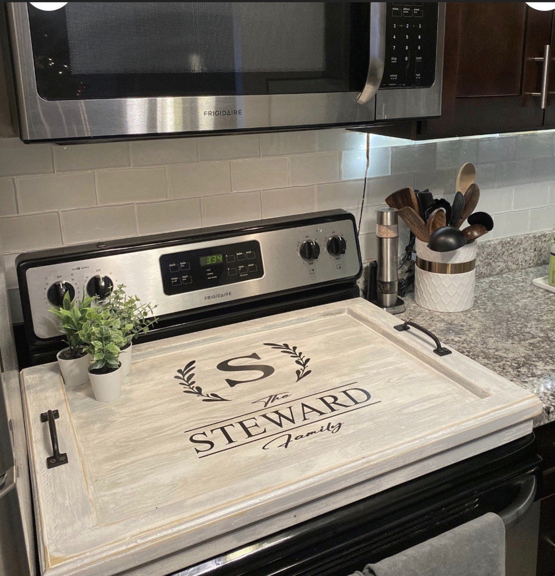 Custom Stove Top Cover: Buckwheat Wood, Electric/gas Stove - Etsy
