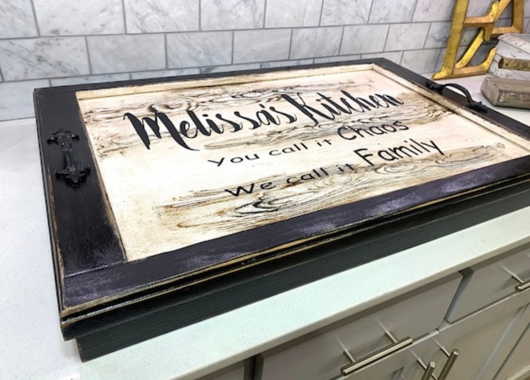 Wood Custom Stove Cover, Full Coverage, Custom Sizes, Gas Stove Cover ...