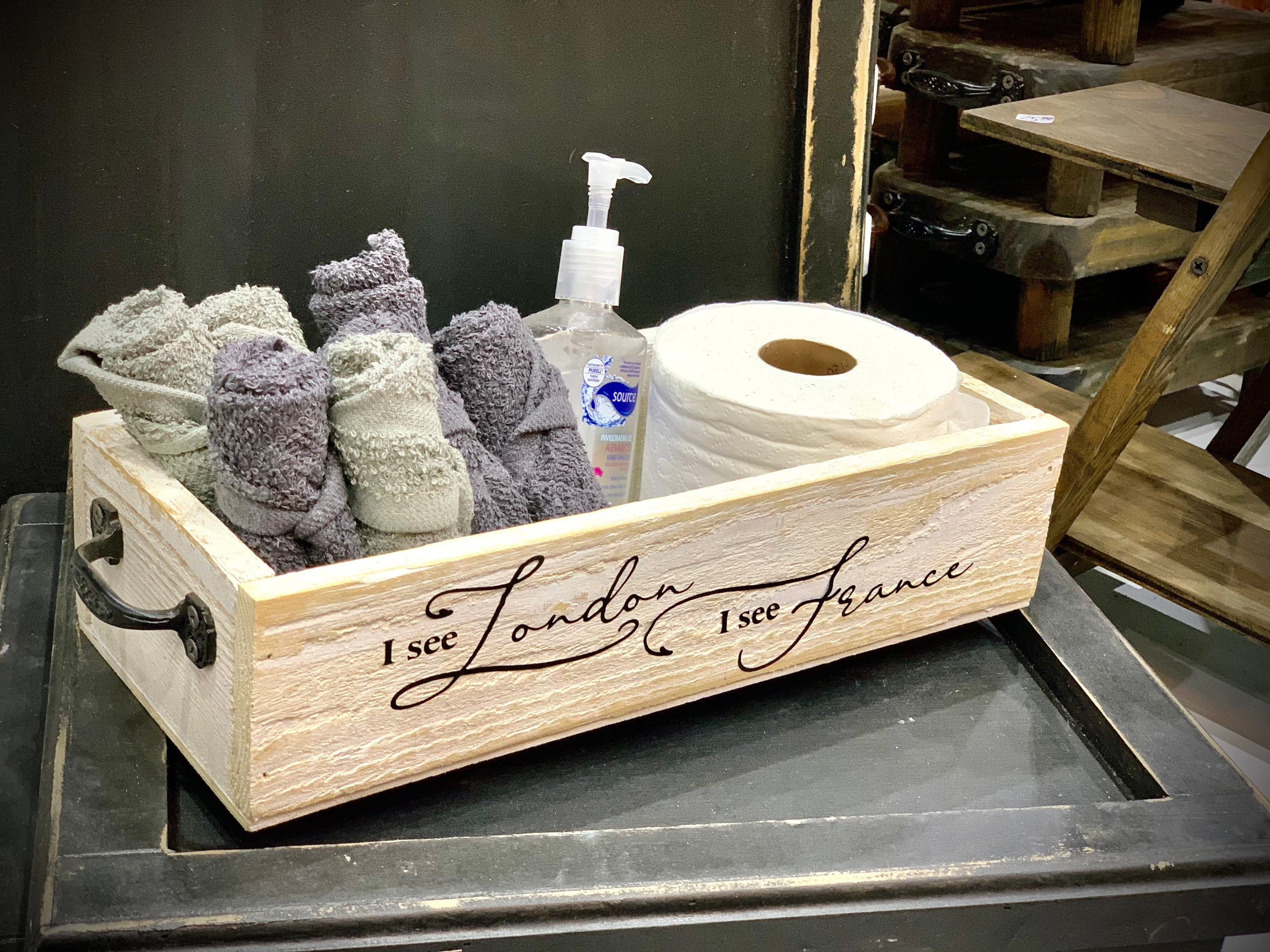 Toilet Tank Organizer,bathroom Decor,wood Toilet Box, Wood Box With ...