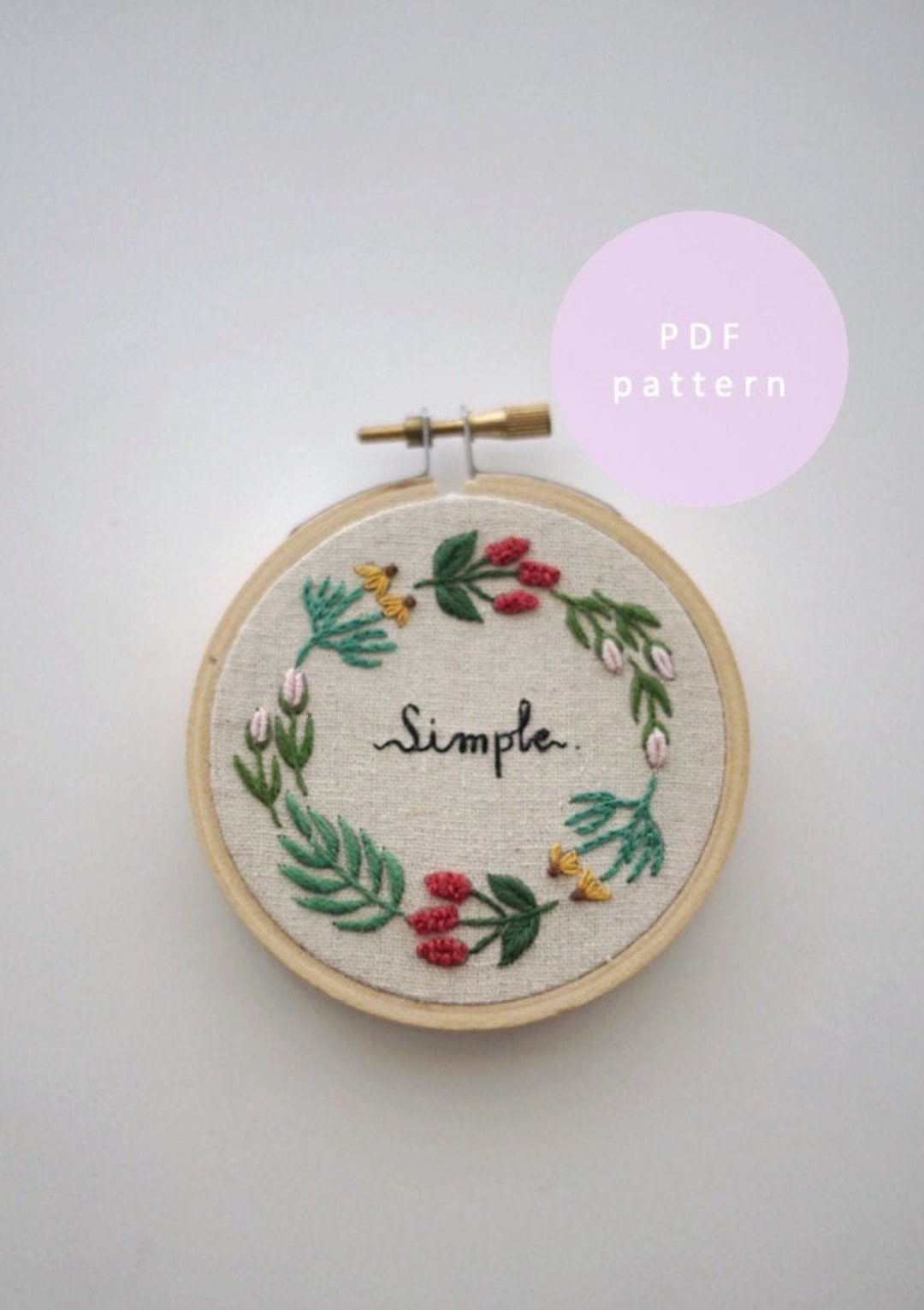 Be Simple Hand Embroidery Pattern - PDF - Instant Download - Etsy