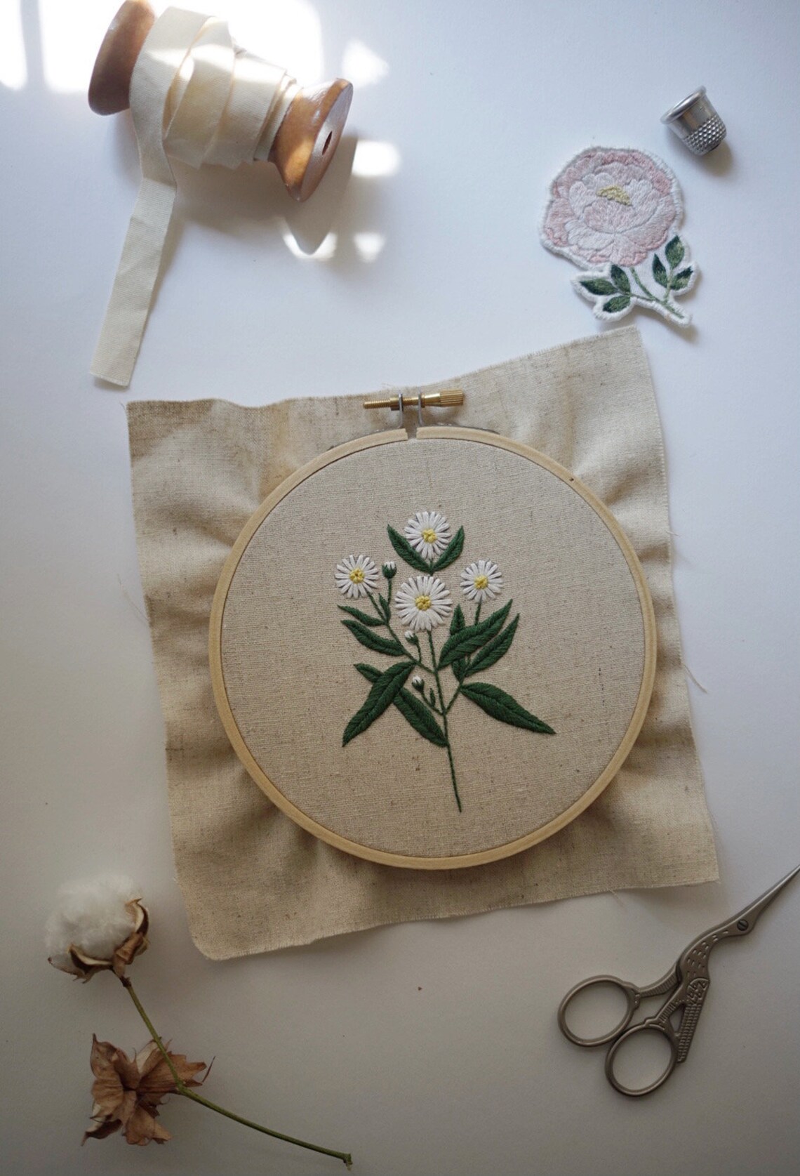Aster Flower Hand Embroidery Pattern - PDF - Instant Download - Etsy