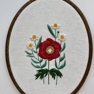 Be Poppy Hand Embroidery Pattern - PDF - Instant Download - Etsy