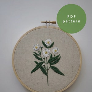 Aster Flower Hand Embroidery Pattern - PDF - Instant Download - Etsy