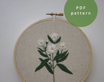 Flower Inc .hand Embroidery Pattern - PDF - Instant Download - Etsy