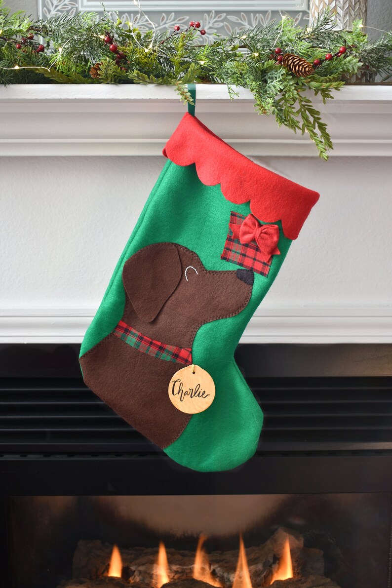 Labrador Retriever Christmas Personalized Stockings // Black Yellow or ...