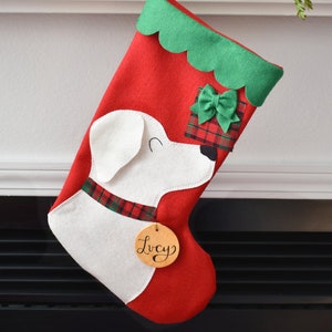 Labrador Retriever Christmas Personalized Stockings // Black Yellow or ...