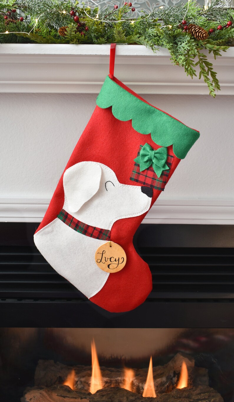 Labrador Retriever Christmas Personalized Stockings // Black Yellow or ...