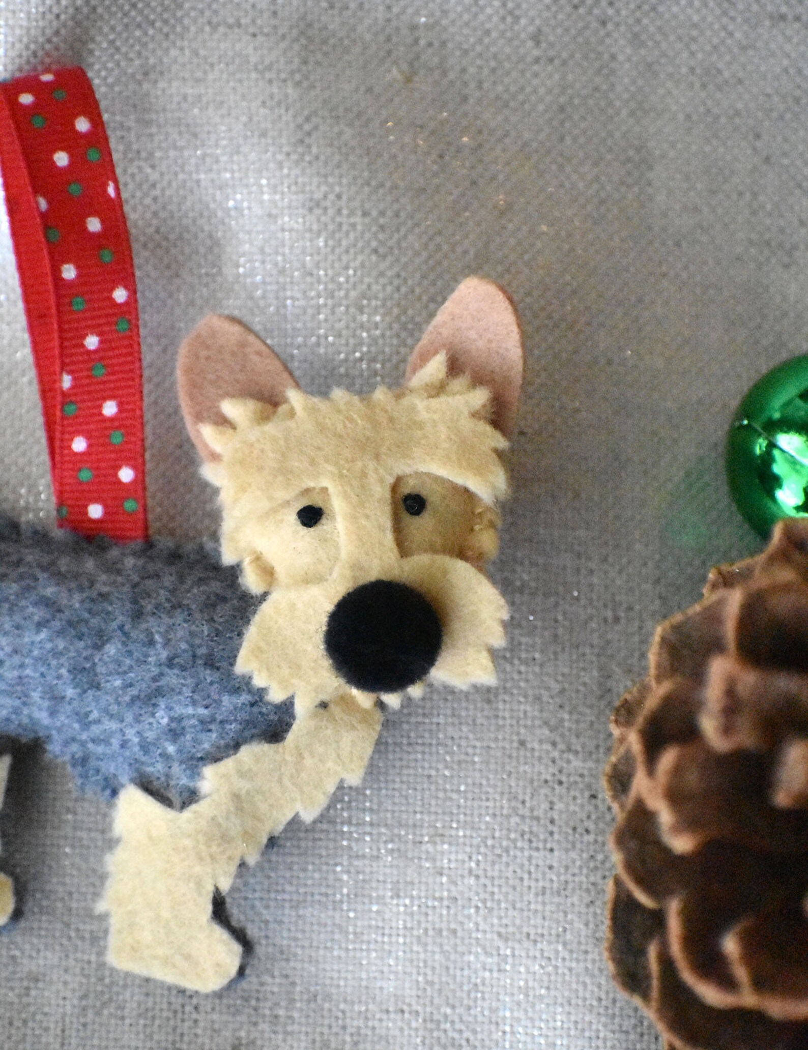 Handmade Felt Yorkie Ornament // Yorkshire Terrier Christmas | Etsy
