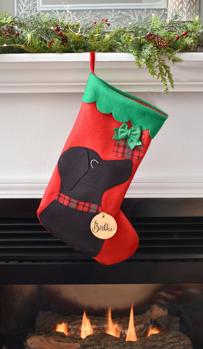 Labrador Retriever Christmas Personalized Stockings // Black Yellow or ...