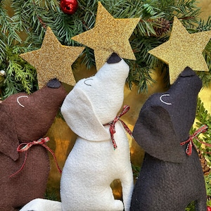 Labrador Christmas Tree Topper // Dog Christmas Decor // Black Yellow ...