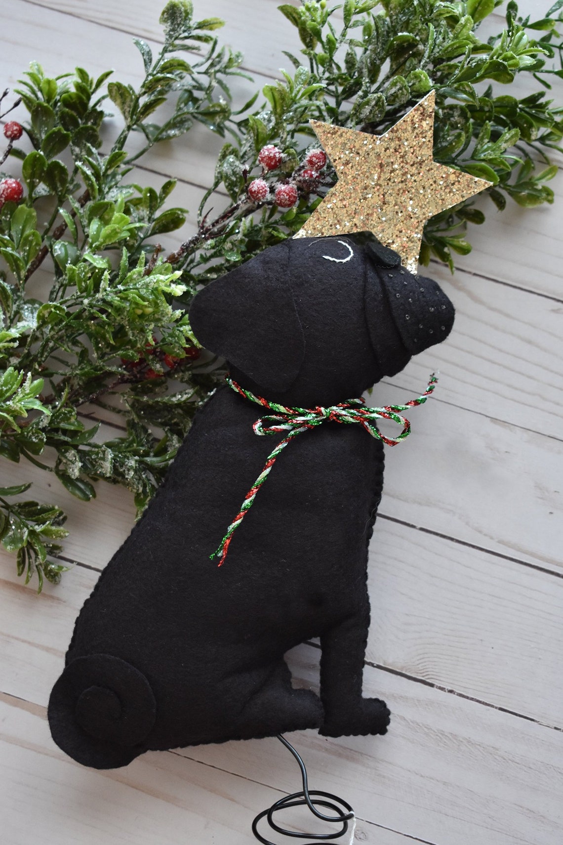 Pug Dog Christmas Tree Topper // Dog Tree Topper // Pug Holiday Decor ...