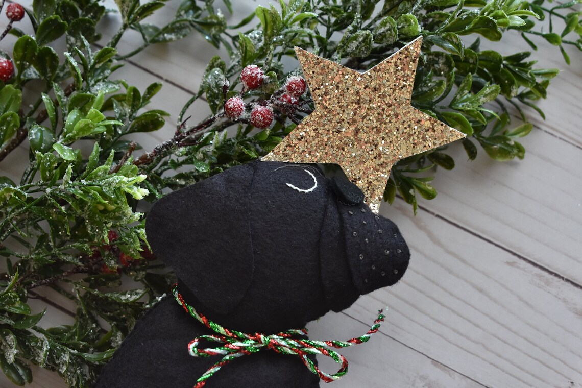 Pug Dog Christmas Tree Topper // Dog Tree Topper // Pug Holiday Decor ...