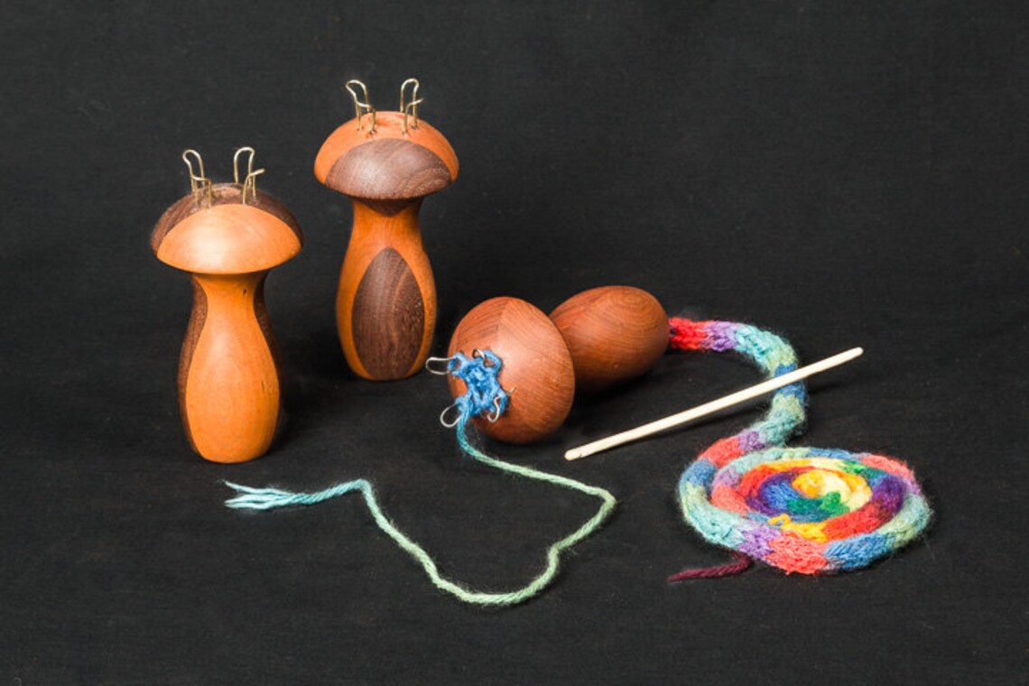 French Knitter / Yarn Mushroom Wooden Toy - Etsy