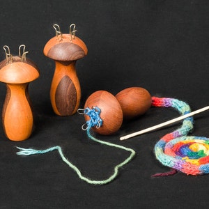 French Knitter / Yarn Mushroom Wooden Toy - Etsy