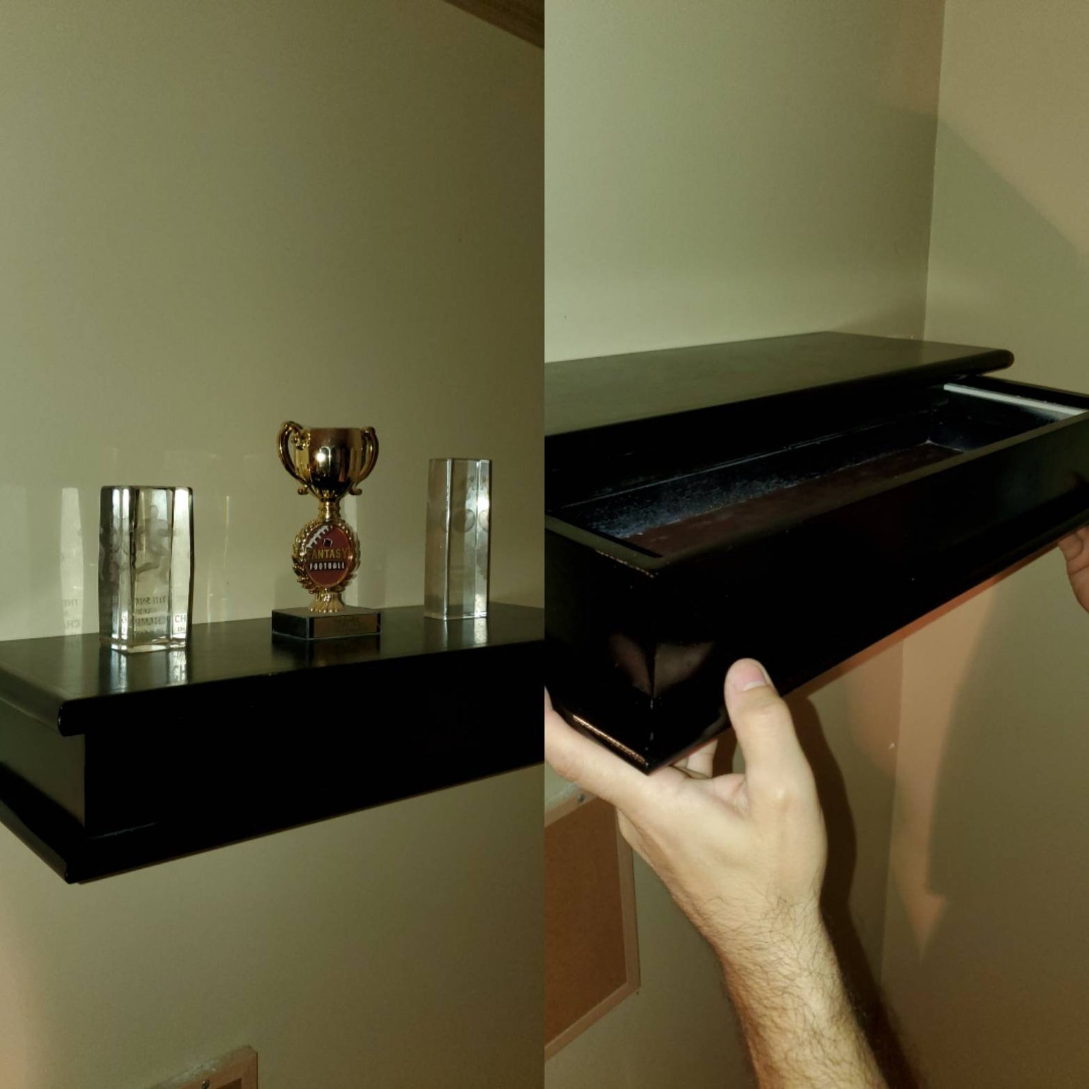 Floating Shelf With Hidden Drawer - Etsy