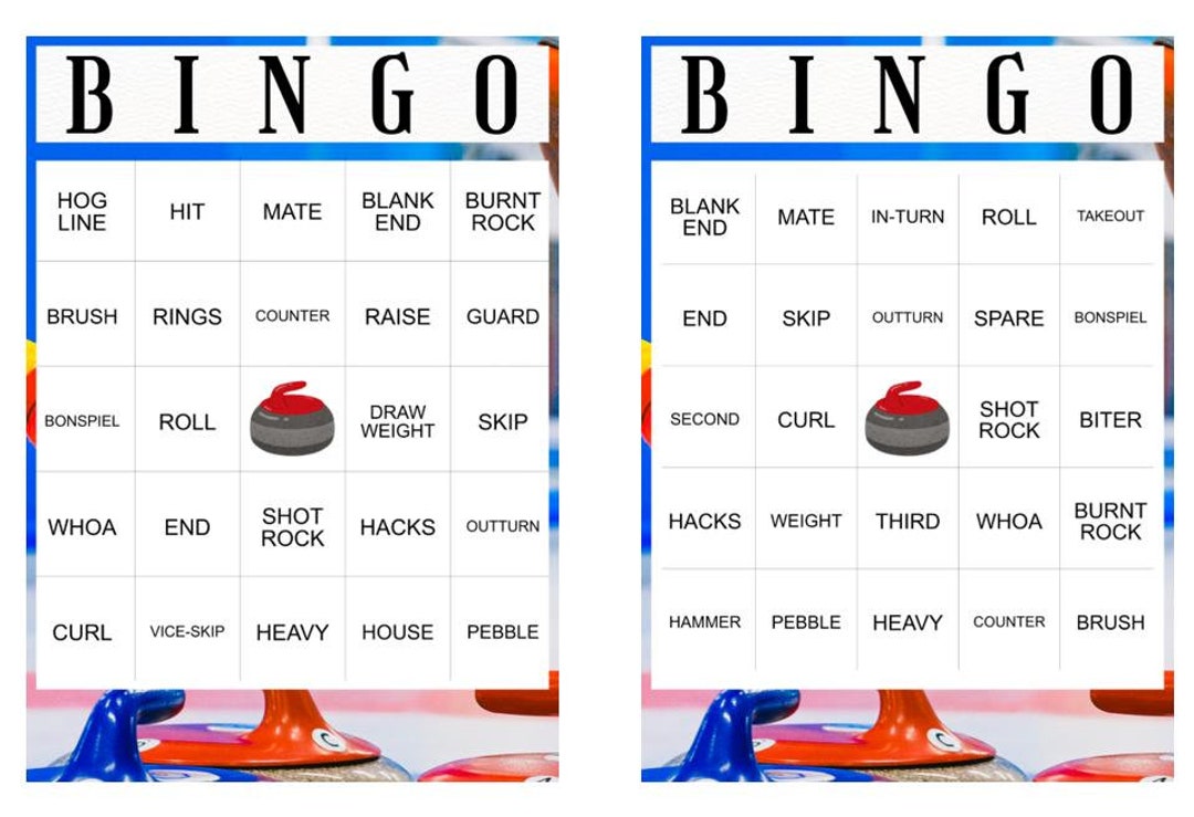 Curling Bingo | Trivia Night, Curling Bar Games | Instant Download ...