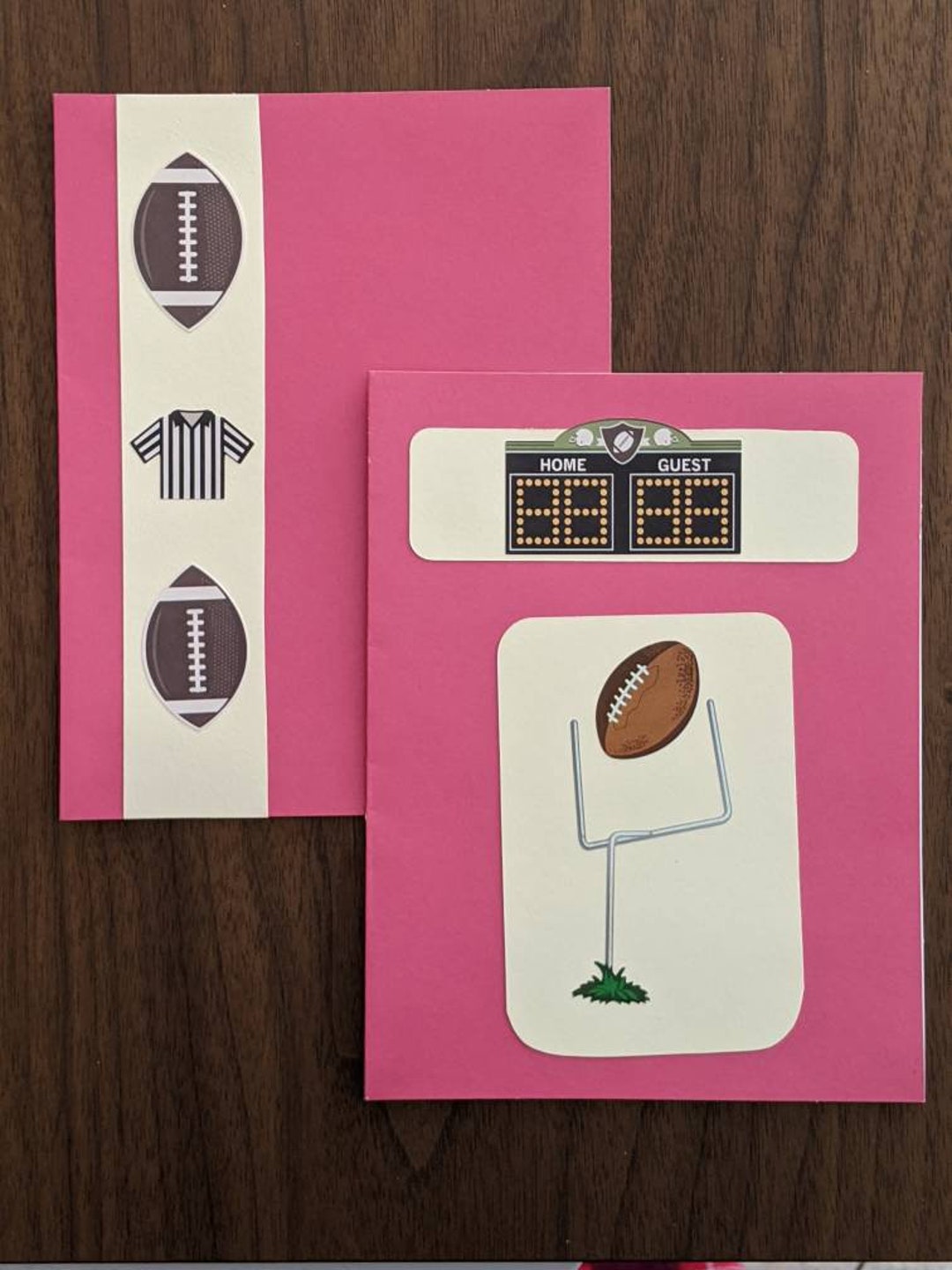 Pink Football Referee Field Goal Blank Greeting Card, Woman's NFL Card ...
