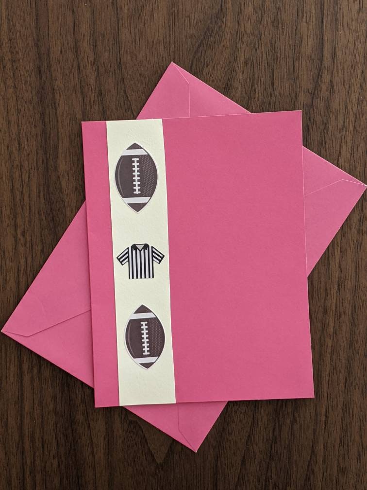 Pink Football Referee Field Goal Blank Greeting Card - Etsy