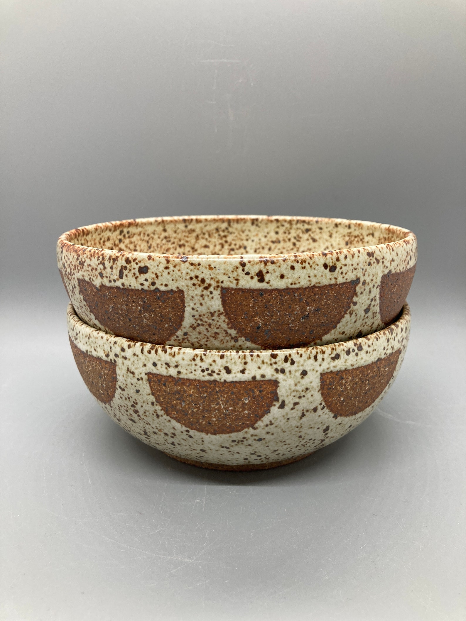 Speckled White Bowl, Half-moon Bowl, 1/2 Moon Design, Handmade, Ceramic ...