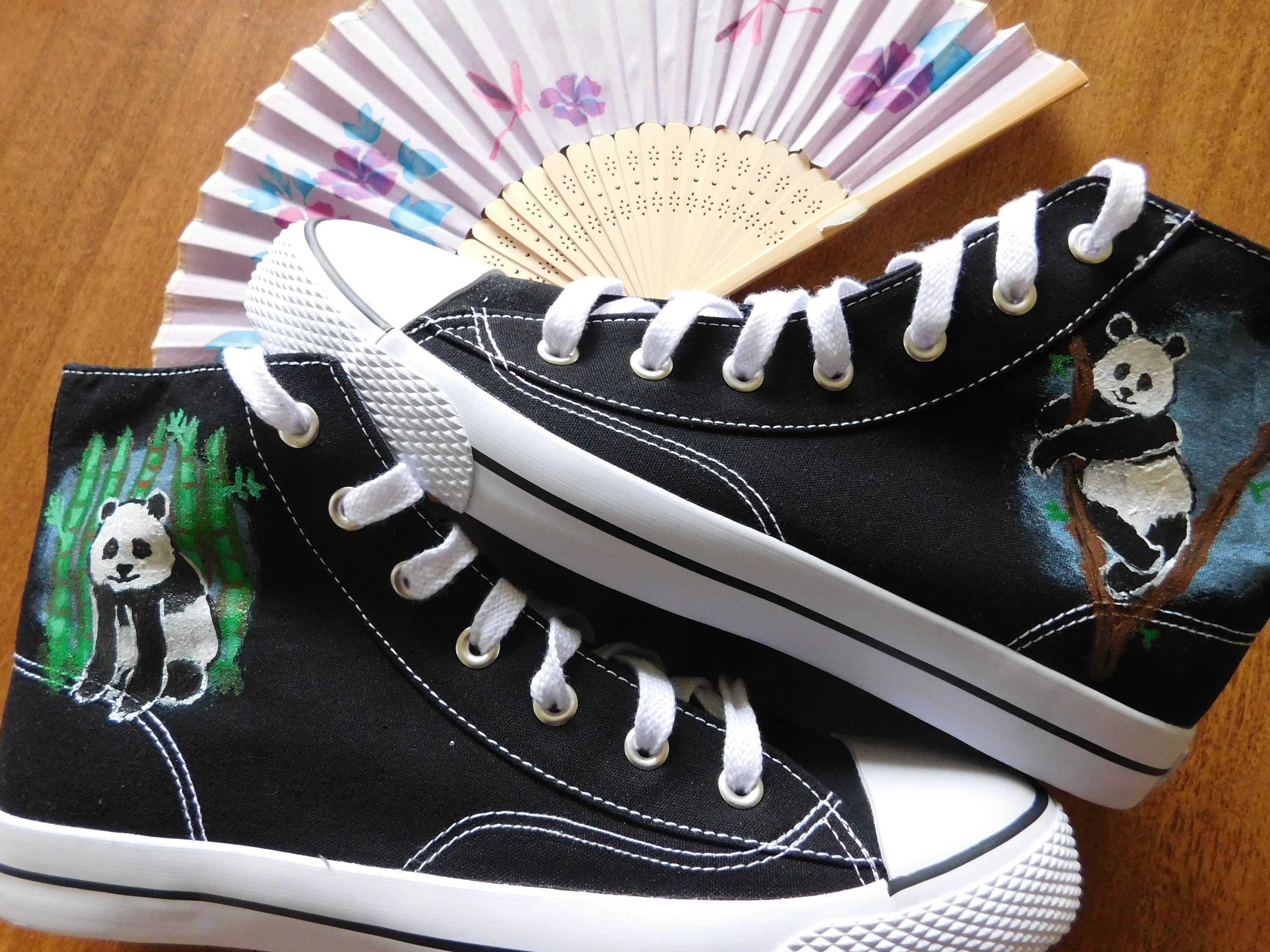 Globetrotters: Chinese Panda Hi Tops - Etsy