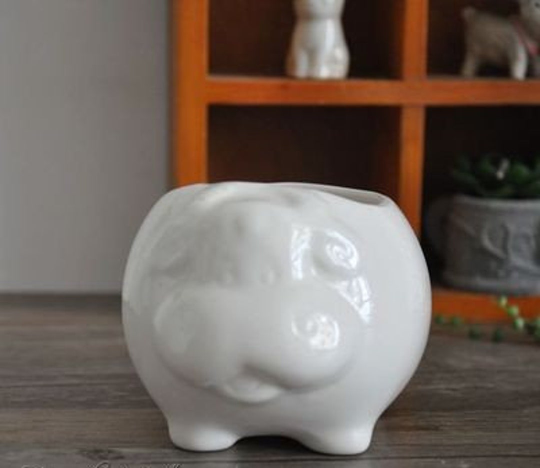 Cow Bull Ceramic Bonsai Pot Air Plants Succulent Animal Planter Home ...