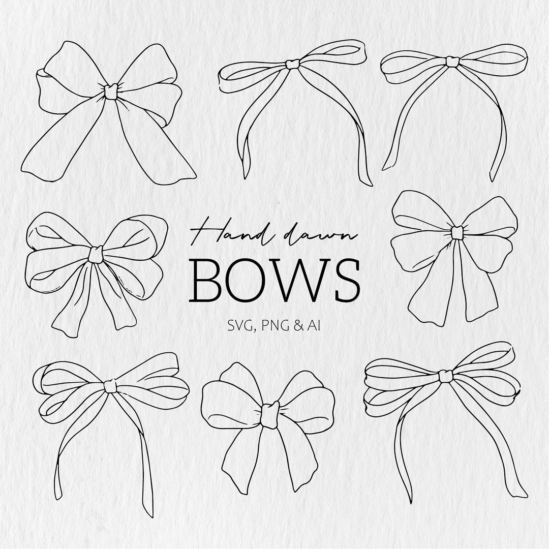 Ribbon Bow SVG Bundle, Ribbon SVG, Bow Svg Png, Hair Bow Svg, Bow Tie ...