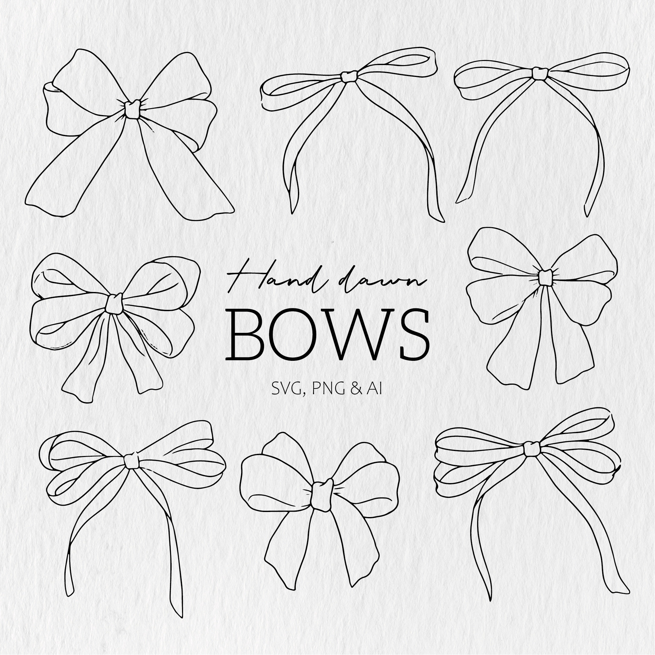 Ribbon Bow SVG Bundle, Ribbon SVG, Bow Svg Png, Hair Bow Svg, Bow Tie ...