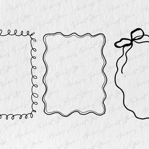 Wavy Frame SVG Bundle,, Frame SVG, Frame Svg Png,hand Drawn Frame Clip ...