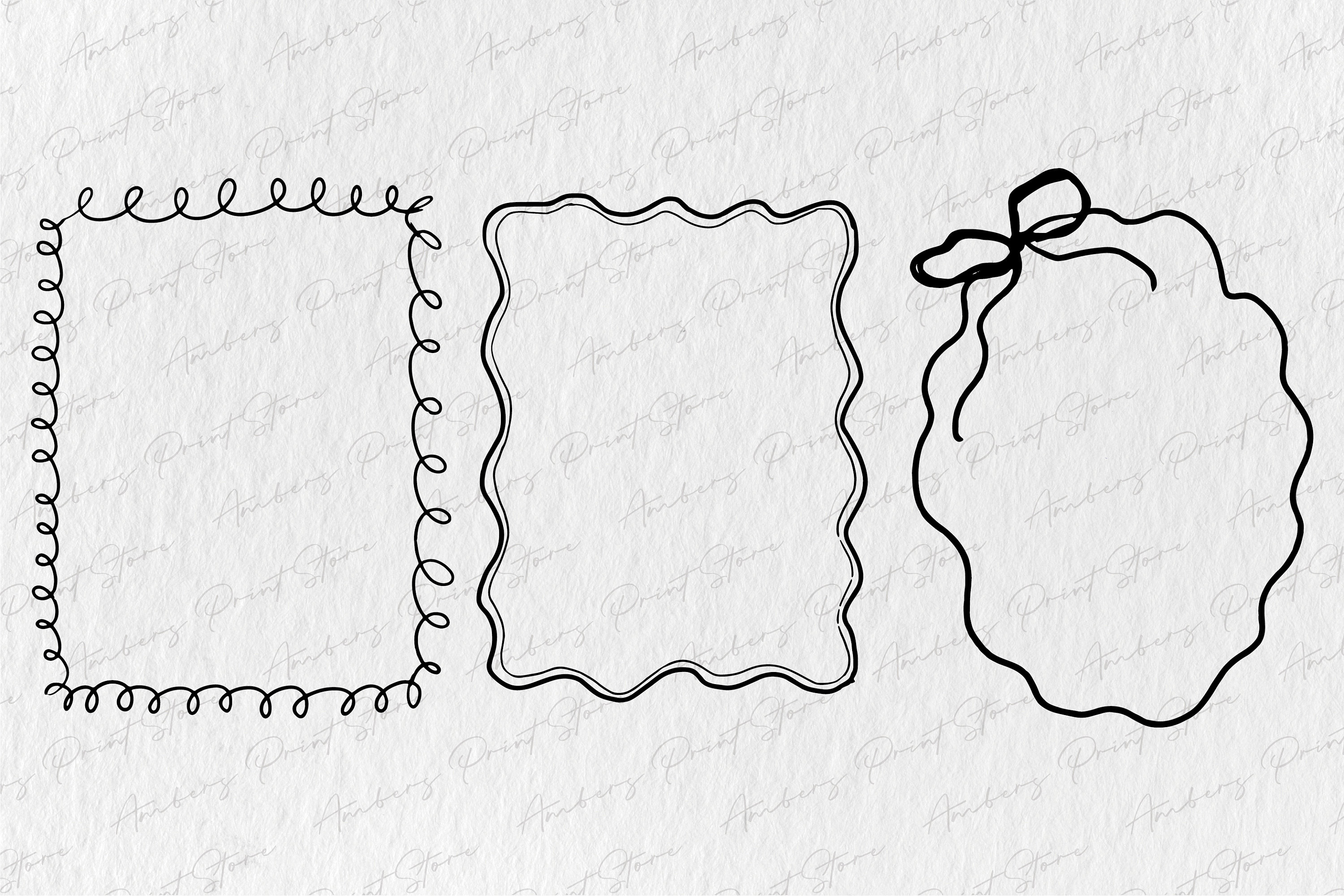 Wavy Frame SVG Bundle,, Frame SVG, Frame Svg Png,hand Drawn Frame Clip ...