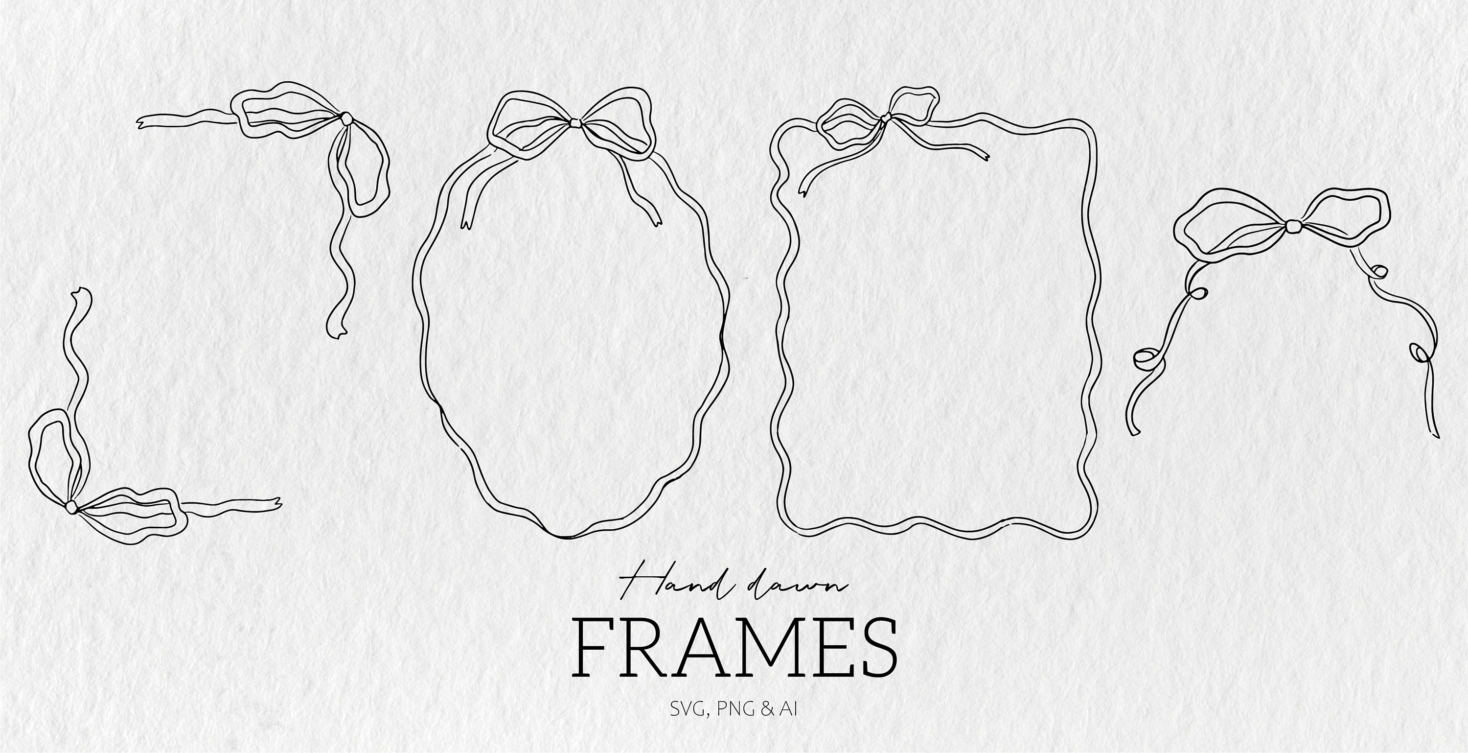 Wavy Ribbon Frame SVG Bundle,, Frame SVG, Frame Svg Png,hand Drawn ...