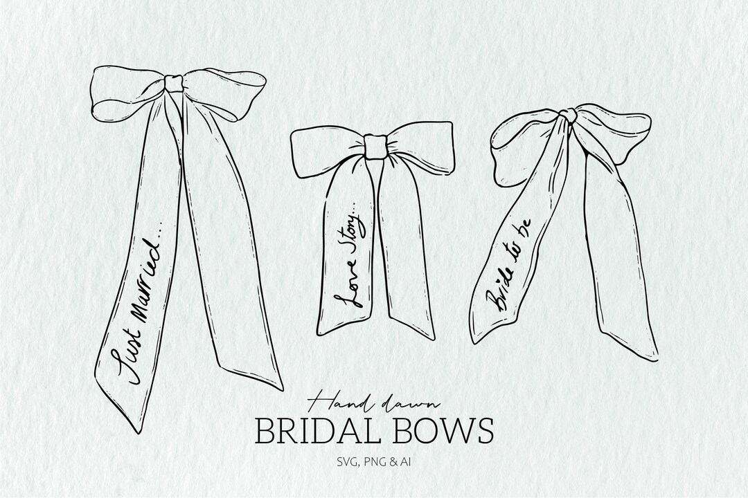 Bridal Bow SVG Bundle, Ribbon SVG, Bow Svg Png, Hair Bow Svg, Bow Tie ...