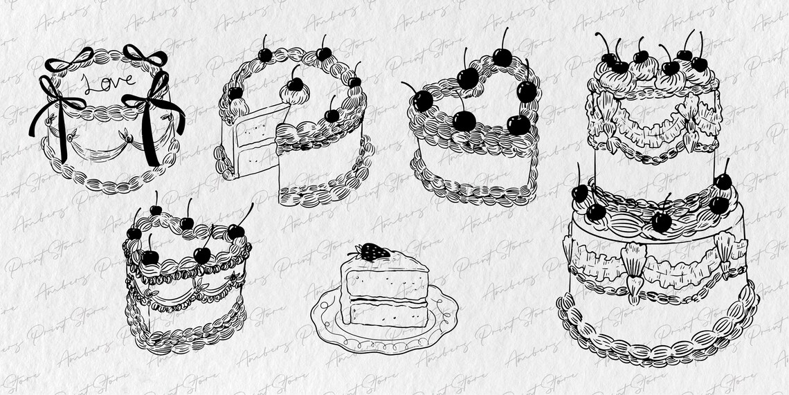Vintage Cakes SVG Bundle Vintage Cakes ,frame Svg Png,hand Drawn Frame ...