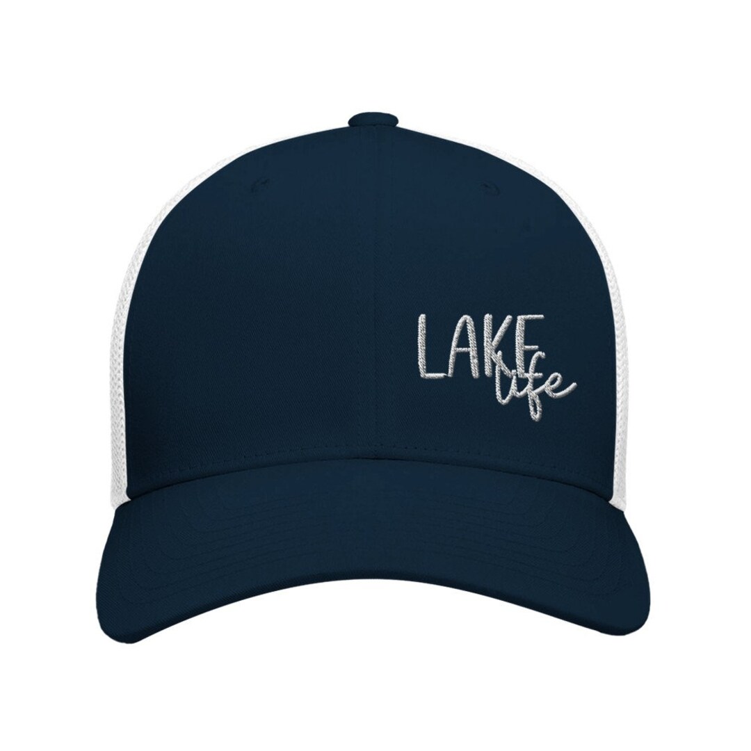 Lake Life Hat Embroidered Cute Hat for Summer Retro Trucker Cap Flexfit ...