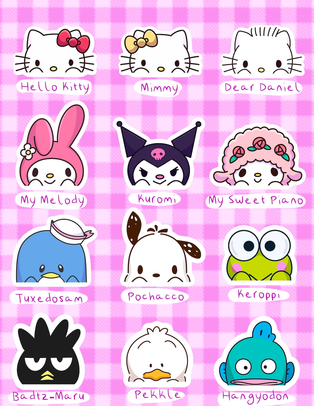 Mini Sanrio Peeker Stickers - Etsy