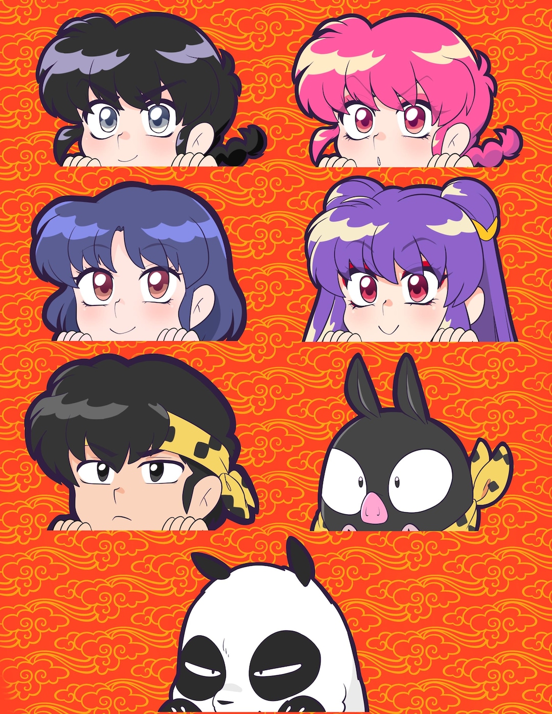 Ranma 1/2 Peeker Stickers - Etsy