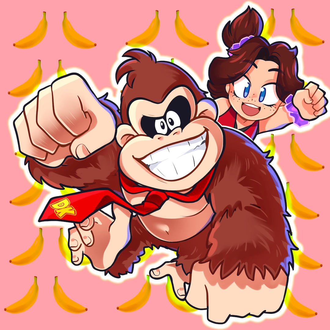 Donkey Kong Bananza - DK and Pauline Sticker - Etsy