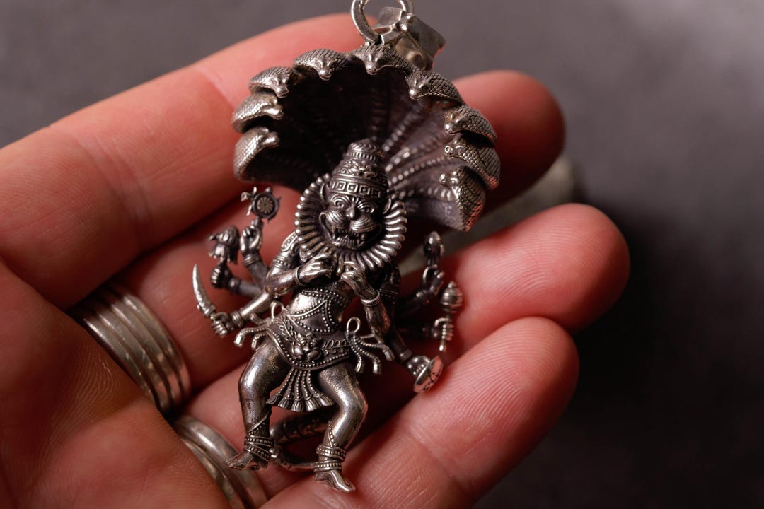 925 Silver Narasimha With Anantashesha Pendant A Symbol of Love and ...