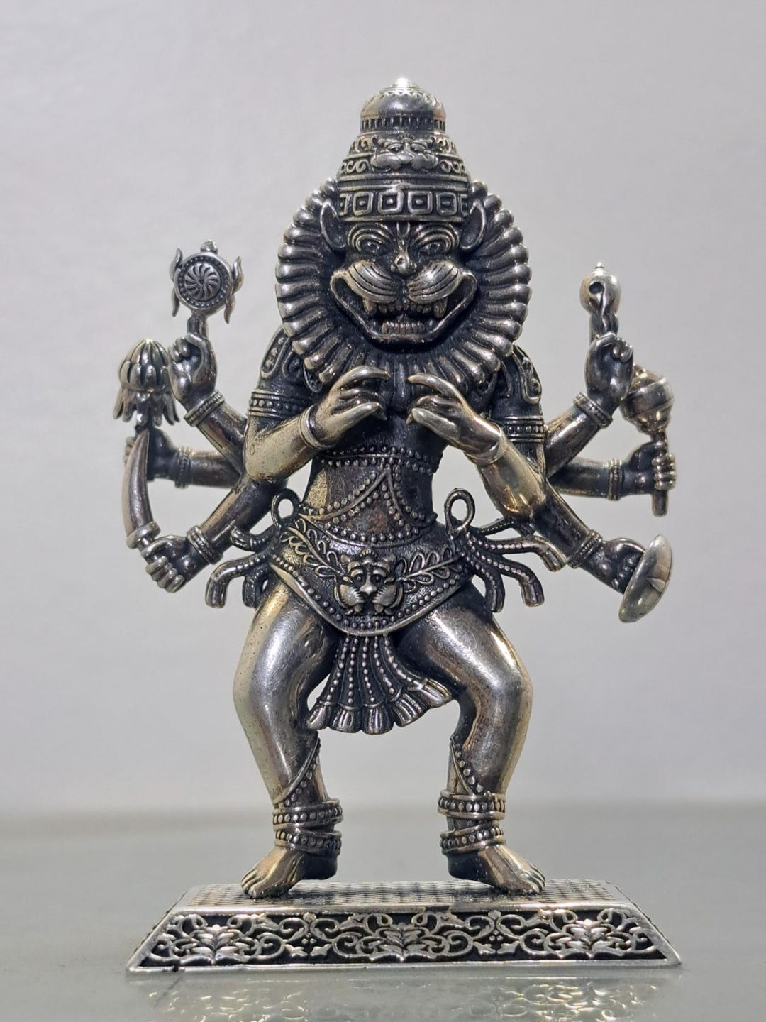 925 Silver Narasimha Idol 6.5cm Height. Invoke Divine Protection and ...