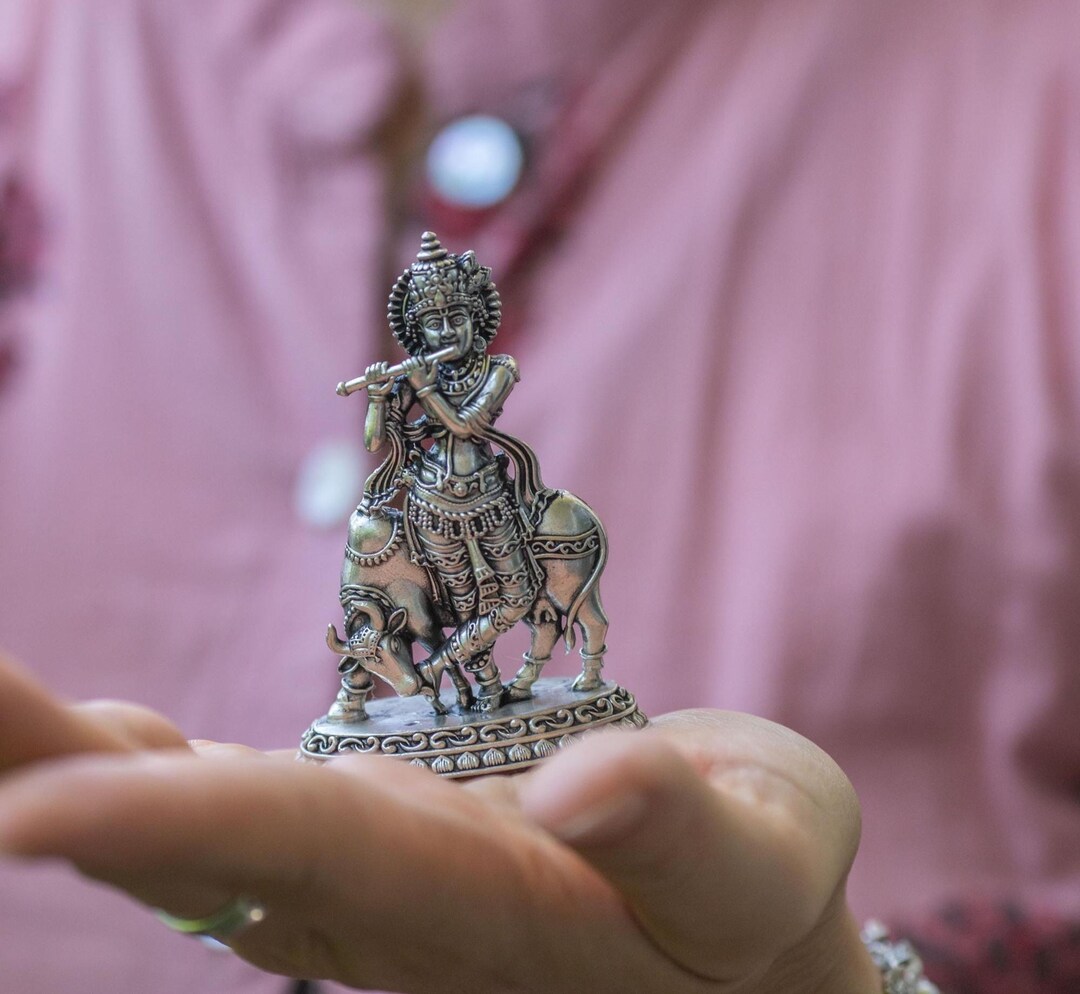 925 Silver Sri Krishna Idol 2 Inches. Invoke Divine Protection and ...