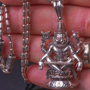 925 Silver Narasimha Pendant With a 20-inch Chain. Invoke Divine ...