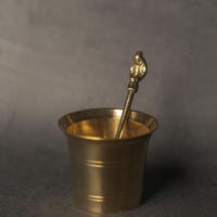 2-inch Brass Panchpatra Set With 5-inch Spoon | Handcrafted in ...